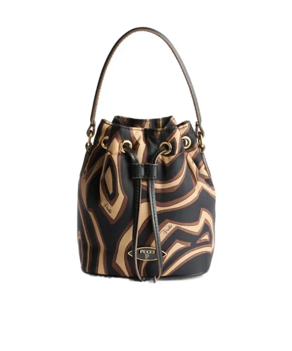 Emilio Pucci Printed Bucket Bag - Black