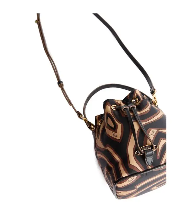 Emilio Pucci Printed Bucket Bag - Black