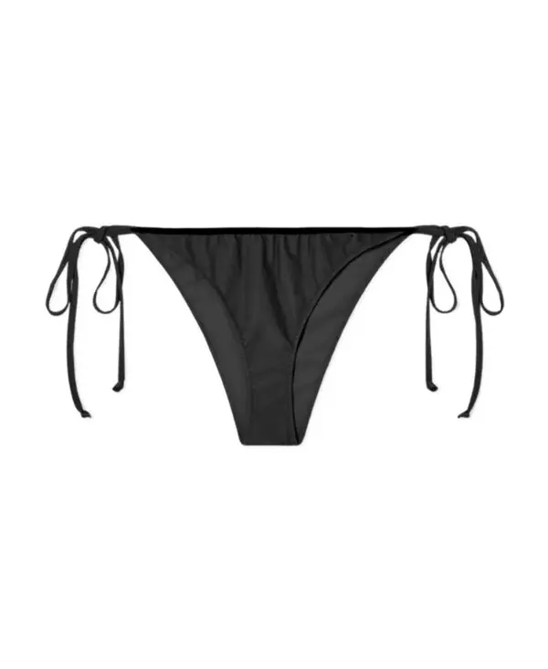 GANNI Logo Printed Bikini Top - Black