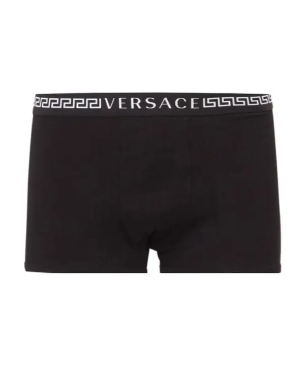Versace Logo Jacquard Boxer Panties - Black