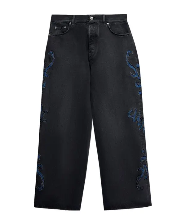 Off-White Natlover Distressed Mid-rise Jeans