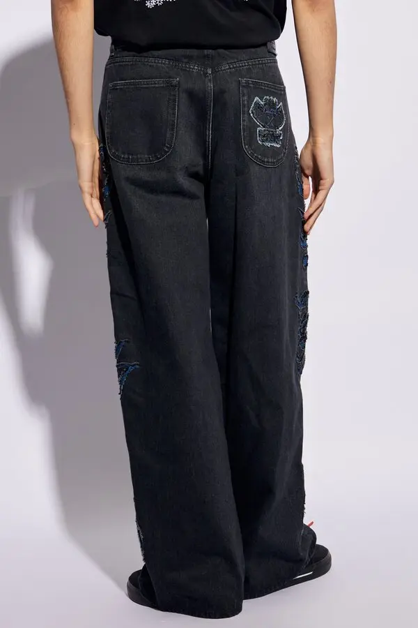 Off-White Natlover Distressed Mid-rise Jeans