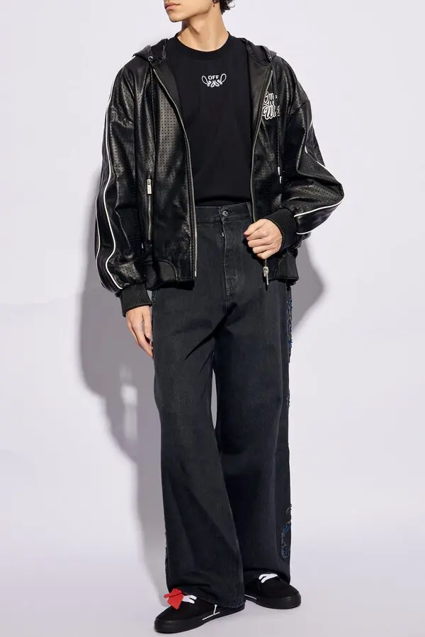 Off-White Natlover Distressed Mid-rise Jeans