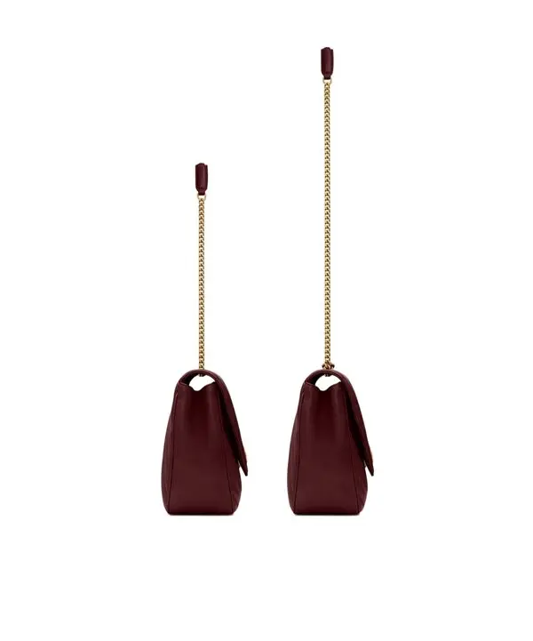 Saint Laurent Loulou Foldover Top Large Shoulder Bag - Red Cabernet