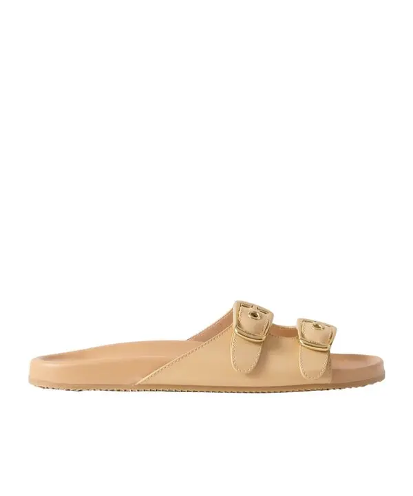 Chloé Leather Sandals With Adjustable Buckle Straps - Nude