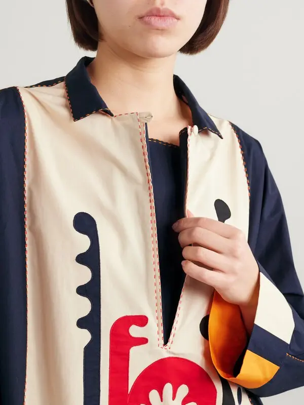 Vita Kin Rafshan Embroidered Cotton-poplin Kaftan