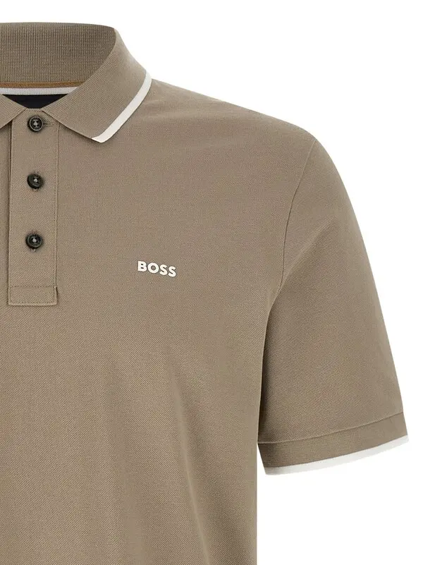 Hugo Boss Logo Detailed Polo Shirt - Brown