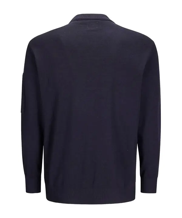 C.P. COMPANY Crewneck Knitted Jumper With Logo Detail - Black