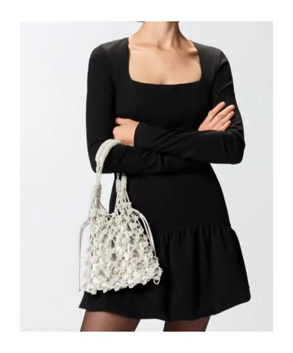 Pinko Small Woven Shoulder Bag With Embellished Detail