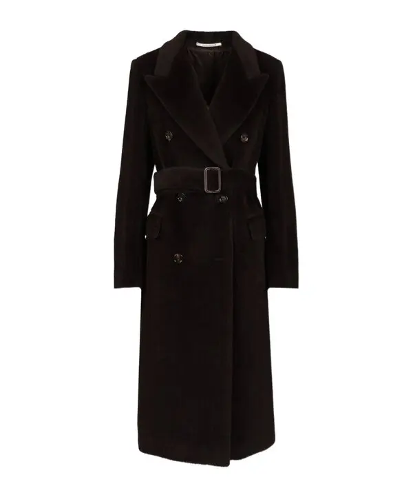 Tagliatore Double-breasted Belted Coat - Black
