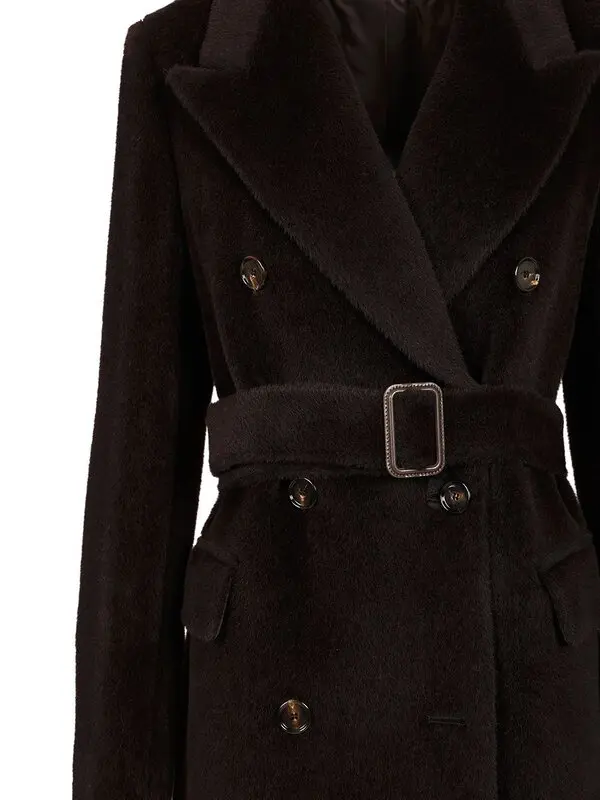 Tagliatore Double-breasted Belted Coat - Black