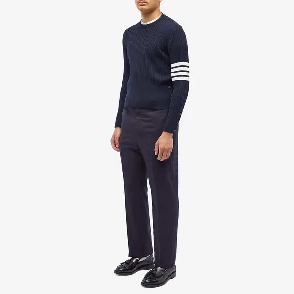 Thom Browne Four-bar Stripe Trousers - Black
