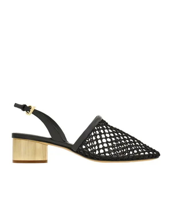 FERRAGAMO Mesh Open-heeled Slingbacks