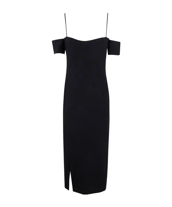 Pinko Off-shoulder Dress With Spaghetti Straps And Slit