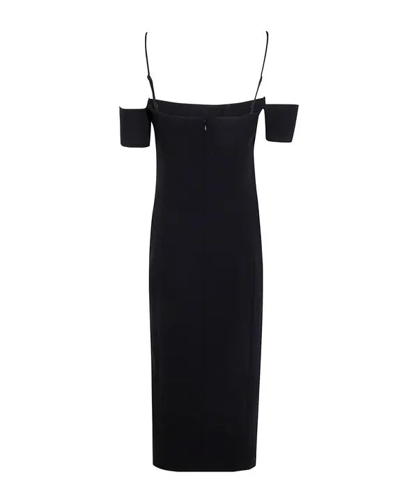 Pinko Off-shoulder Dress With Spaghetti Straps And Slit