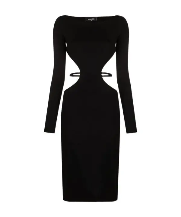 Dsquared2 Long-sleeve Cut-out Midi Dress
