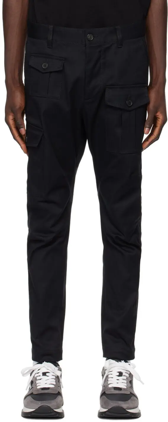 Dsquared2 Tapered-leg Skinny Cargo Trousers - Black