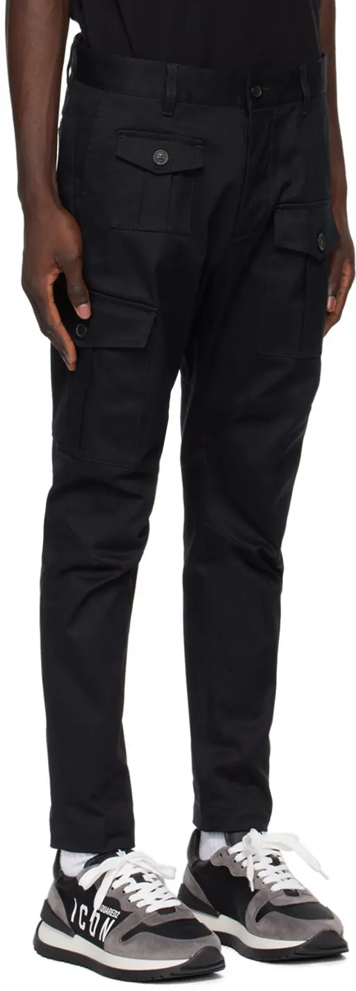 Dsquared2 Tapered-leg Skinny Cargo Trousers - Black