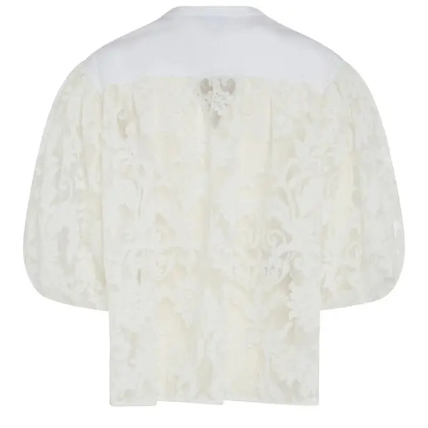Giambattista Valli Lace Puff Sleeve Top