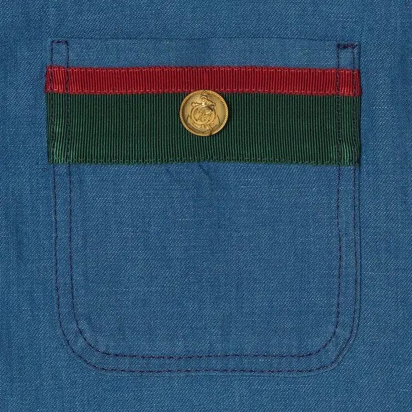 Gucci Denim Mini Dress With Webbing Trim