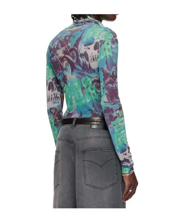 LU'U DAN Masked Mesh Turtleneck