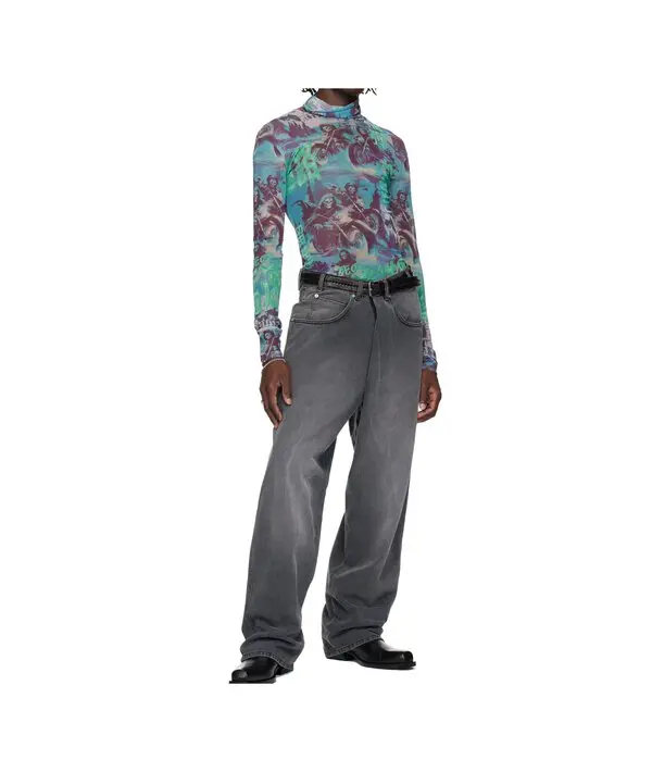 LU'U DAN Masked Mesh Turtleneck