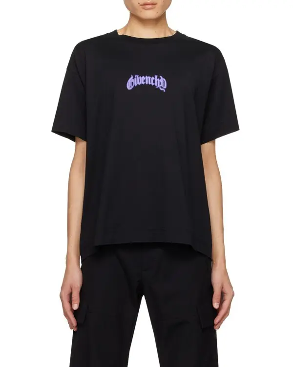 Givenchy Boxy Fit T-shirt In Cotton With Reflective Artwork