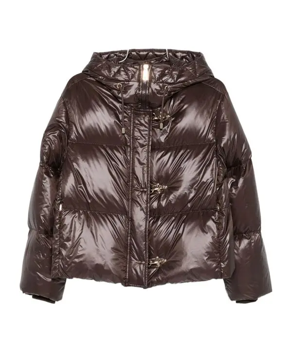 FAY Hooded Quilted Puffer Jacket - Black