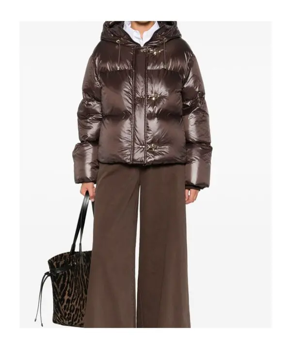 FAY Hooded Quilted Puffer Jacket - Black