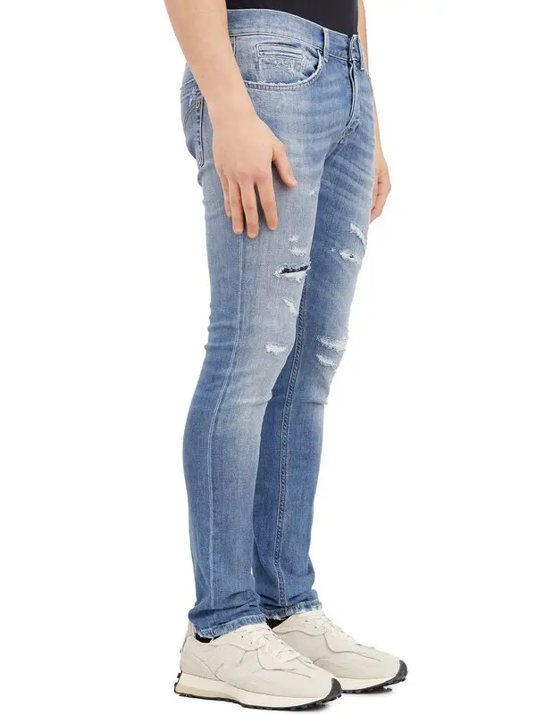 DONDUP Belt-loop Jeans With Distressed Details - Blue