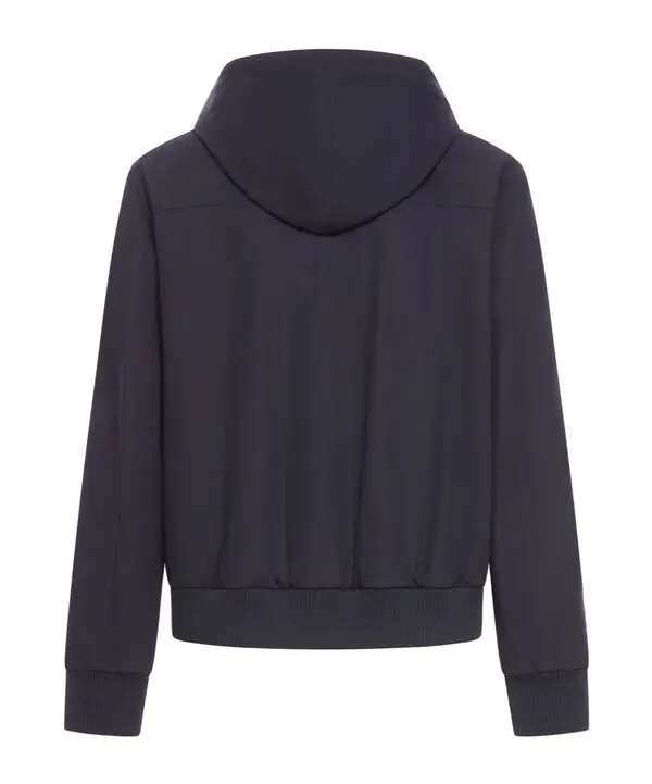 Celine Triomphe Blouson Jacket With Hood In Cotton Twill