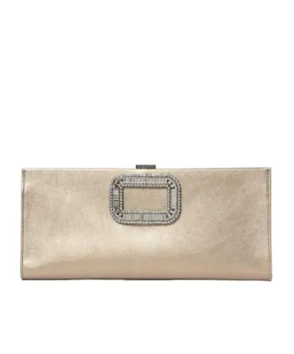 ROGER VIVIER Embellished Crystal Buckle Clutch
