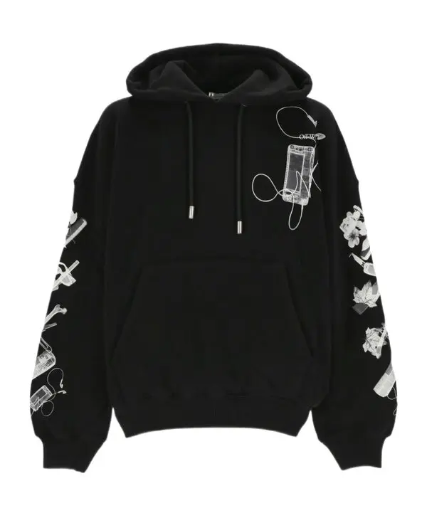 Off-White Graphic Print Drawstring Hoodie