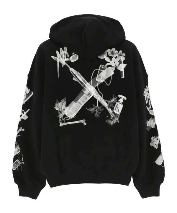 Off-White Graphic Print Drawstring Hoodie