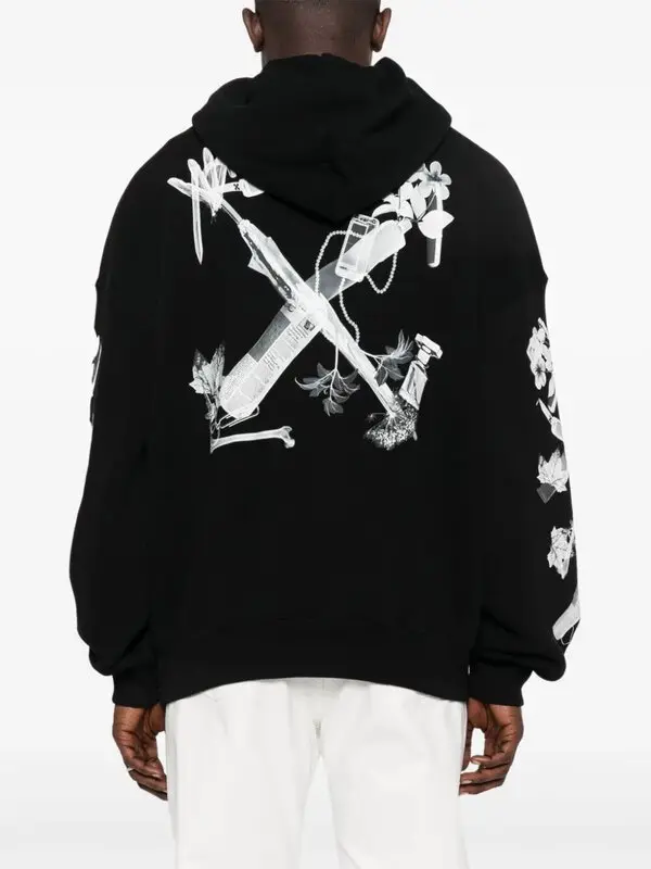 Off-White Graphic Print Drawstring Hoodie