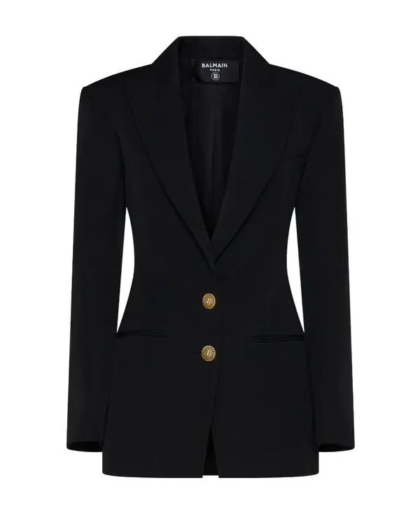 Balmain Single-breasted Tailored Blazer With Lion Button Detail