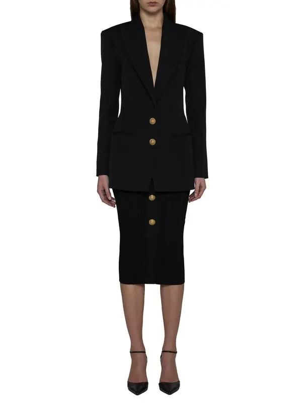 Balmain Single-breasted Tailored Blazer With Lion Button Detail