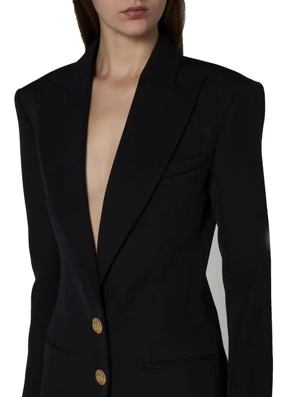 Balmain Single-breasted Tailored Blazer With Lion Button Detail