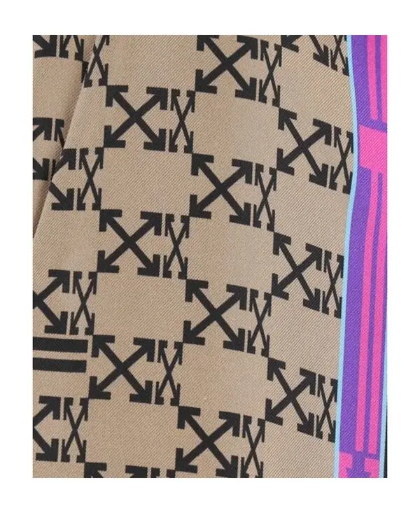 Off-White Monogram Print Wide-leg Silk Trousers