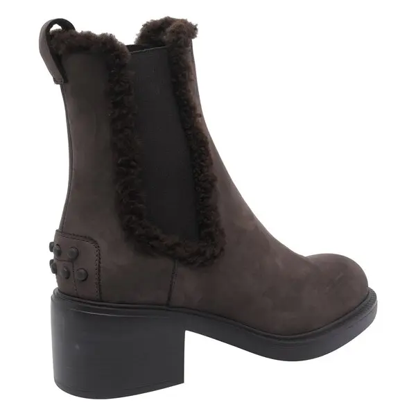 TOD'S Teddy Detailed High Heel Ankle Boots - Black