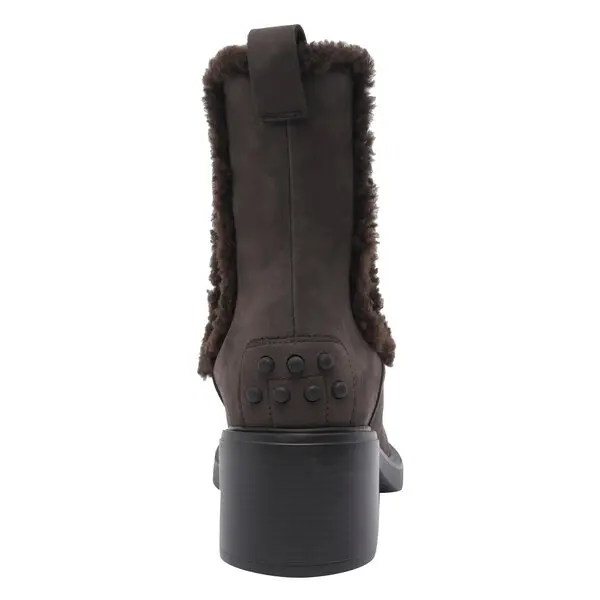 TOD'S Teddy Detailed High Heel Ankle Boots - Black