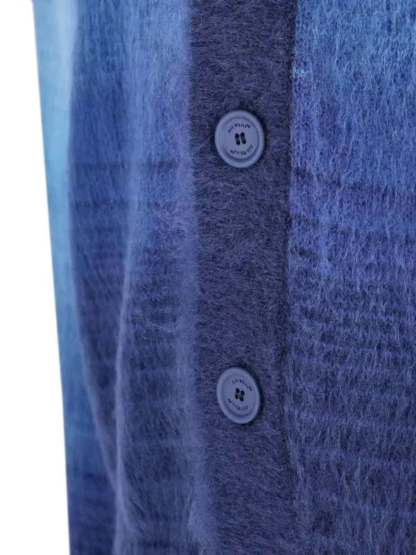 Off-White V-neck Button-up Cardigan With Logo Detail