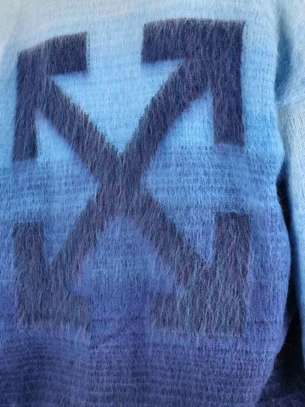 Off-White V-neck Button-up Cardigan With Logo Detail