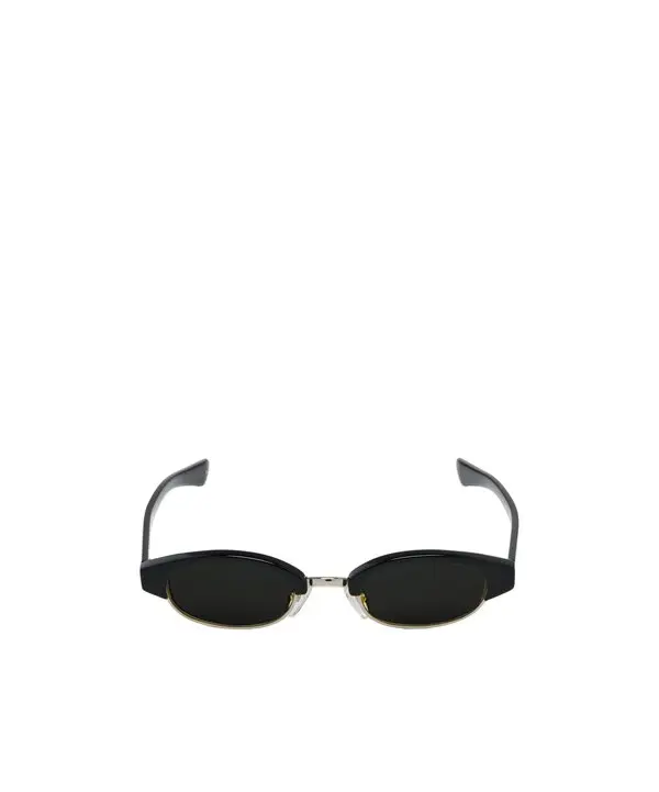 Alexander McQueen Oval-frame Sunglasses - Black/smoky