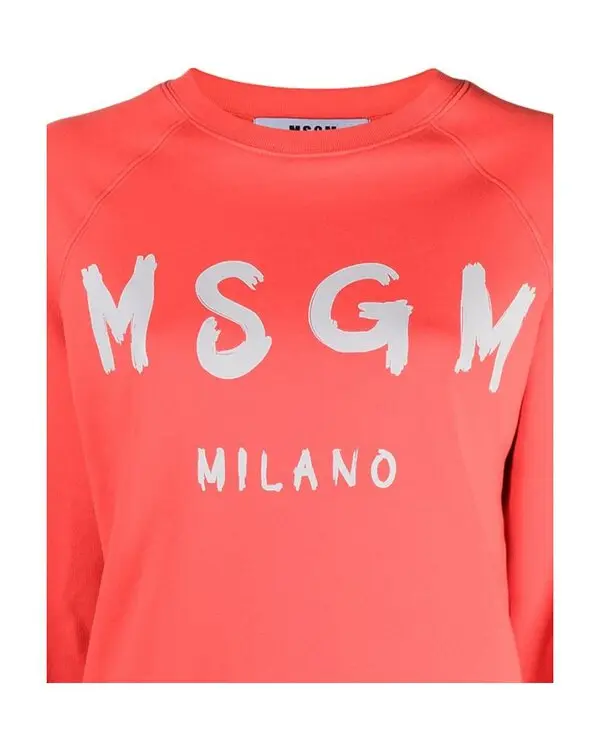 MSGM Logo Detail Hoodie - Orange