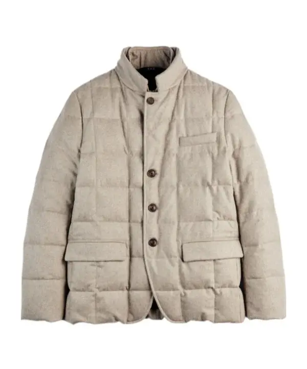FAY Quilted Zip-closure Coat With Flap Pockets - Light Brown