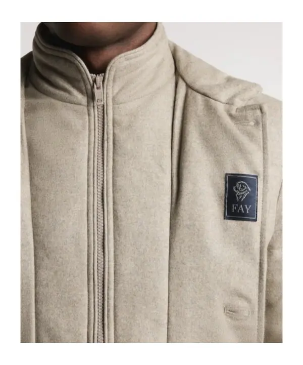 FAY Quilted Zip-closure Coat With Flap Pockets - Light Brown