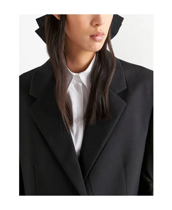 Prada Single-breasted Coat With Bow Detail