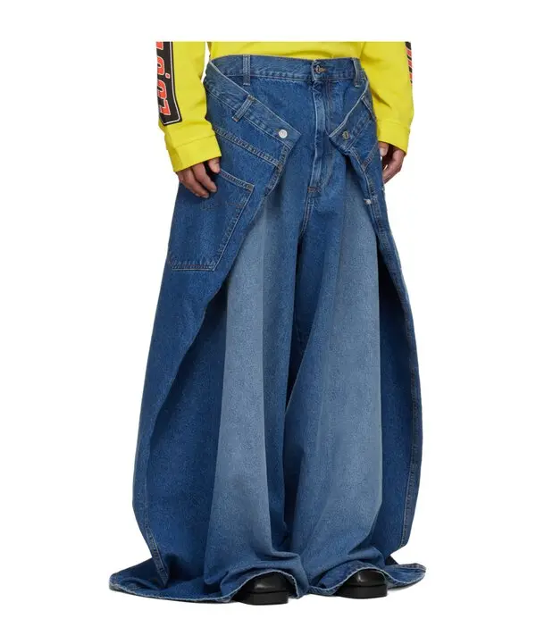 LU'U DAN Maxi Belt Loop Jeans - Blue