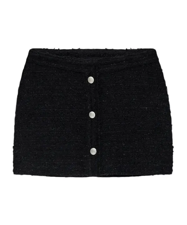MISBHV Bouclé Mini Skirt With Embossed Logo Buttons